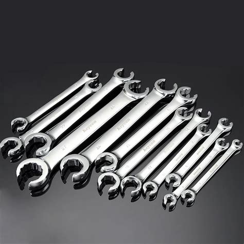1 조각 68 2427mm 특수 오픈 엔드 렌치 메트릭 더블 엔드 플레어 너트 렌치 오일 파이프 금속 튜빙 스패너 자동 복구