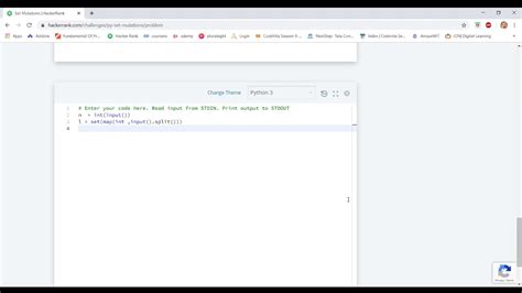 Set Mutations Hackerrank Coding In Lockdown Youtube