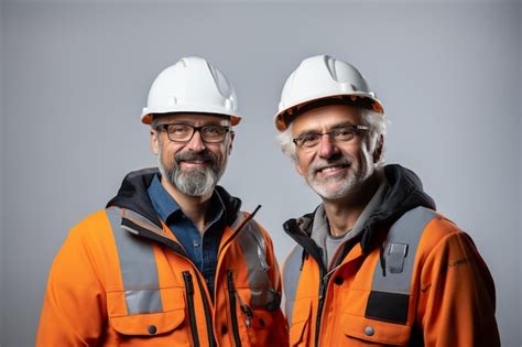 Premium Photo Portrait Of Engineers Smiling On A Light Background