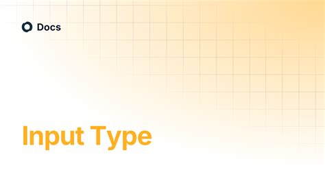 Input Type Docs