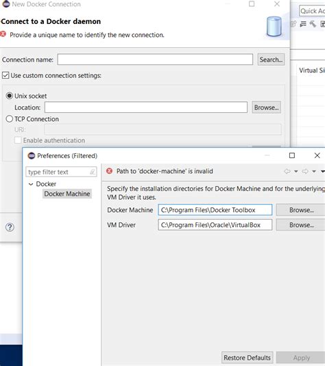 windows how to configure docker tooling on eclipse devops stack