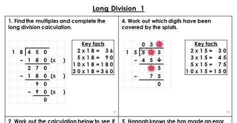 Division Worksheet Year 6 Long Division Worksheets