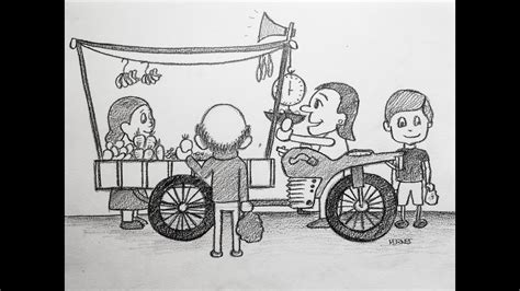 Como dibujar vendedor ambulante paso a paso para niños YouTube