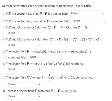 Solved If F And G Are Vector Fields And F G Then Chegg