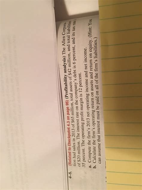 Solved The Allen Corporation Had Sales In 2013 Of 65