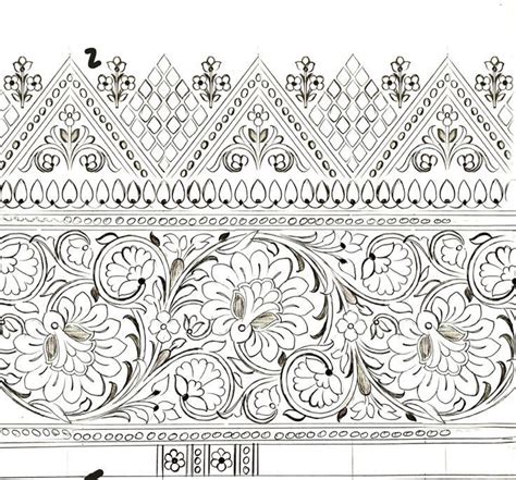 Boder Design Flower Drawing Design Print Design Art Textile Prints Design