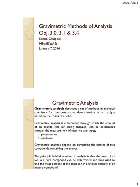 PDF Gravimetric Analysis DOKUMEN TIPS