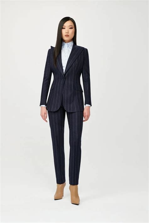 hana single breasted stripe suit alexandra dobre
