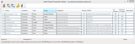 revit parameter organizer project parameter viewer