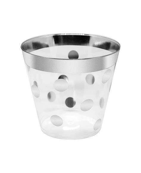 Smarty Had A Party 9 Oz Clear With Silver Dots Round Disposable