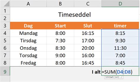 Beregn Din Arbejdstid I Excel Proximo
