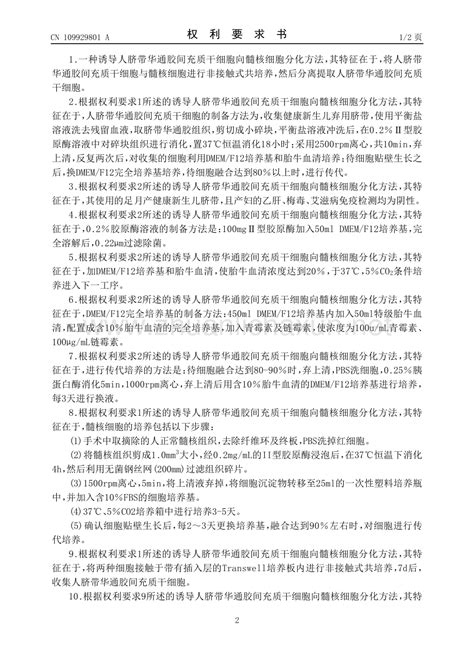 诱导人脐带华通胶间充质干细胞向髓核细胞分化方法 pdf