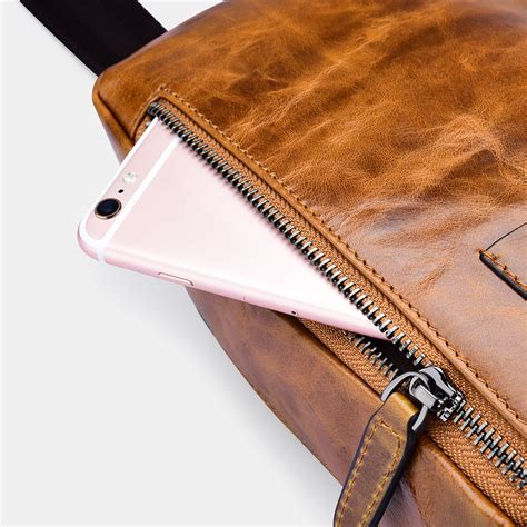 Portable Real Leather Shoulder Backpack