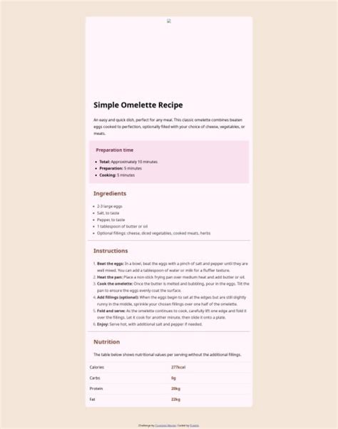 Frontend Mentor Recipe Page By Using Html And Css Coding Challenge