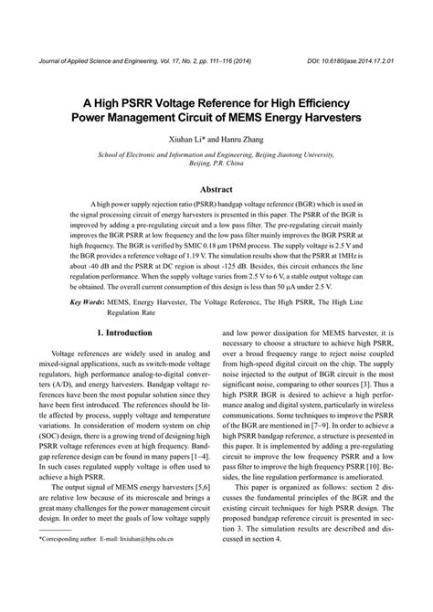 A High Psrr Voltage Reference For High Efficiency Power
