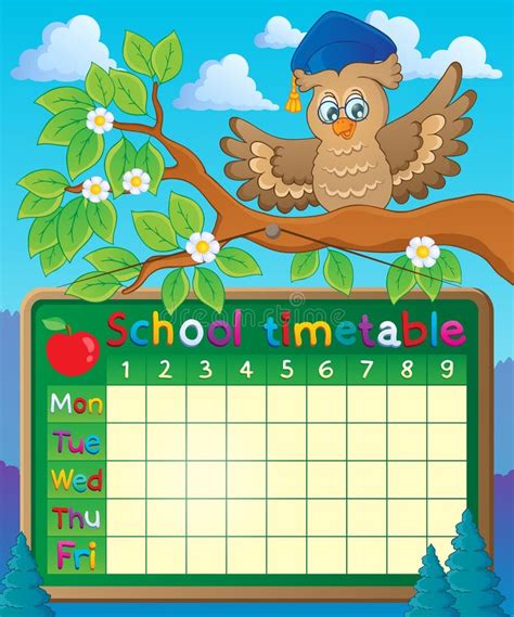 School Timetable Theme Image 9 Stock Vector Illustration Of Aqua