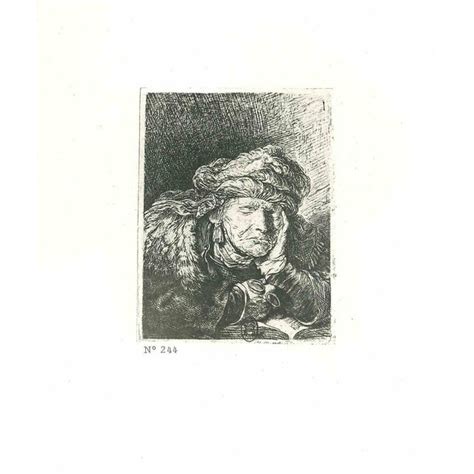 Charles Amand Durand After Rembrandt Old Woman Sleeping Engraving