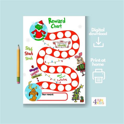 Grinch Reward Chart Etsy