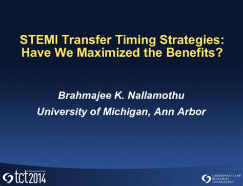 Stemi Transfer Timing Strategies Have We Maximized The Benefits