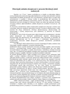 Obowiązki zakładu ubezpieczeń w procesie obowi zki zak adu