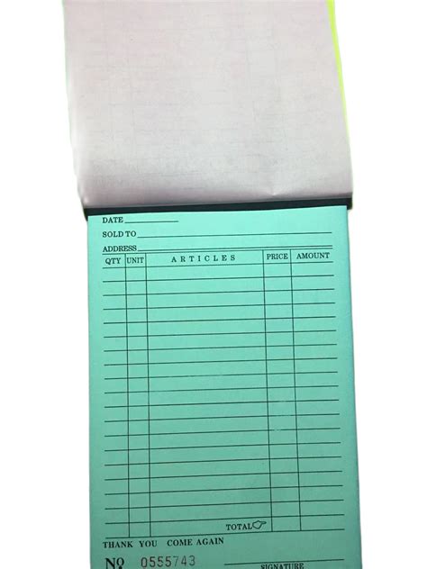 Receipt Resibo Carbon Less Duplicating And Triplicate Paper Big Size 132mmx192mm 10 Ped Of Set