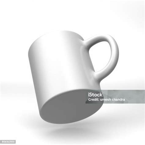 현실 빈 세라믹 화이트 커피 컵 하 고 흰색 배경에 고립 된 얼굴 디자인 서식 파일입니다 3d 렌더링 그림입니다 0명에 대한 스톡 사진 및 기타 이미지 Istock