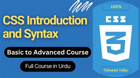 Css Introduction And Syntax Css Basic To Advanced Web Development Tahseen Talks Youtube