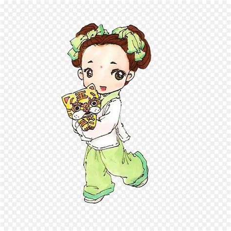 抱老虎的小女孩png图片素材下载 图片编号qbxrajlq 免抠素材网