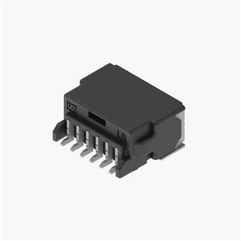 020 6Pin Male Connector Horizontal Black SMT Type UJU ELECTRONICS
