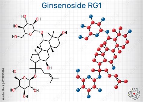 Ginsenoside Rg1 Molecule It Is One Of The Major Active Components Of