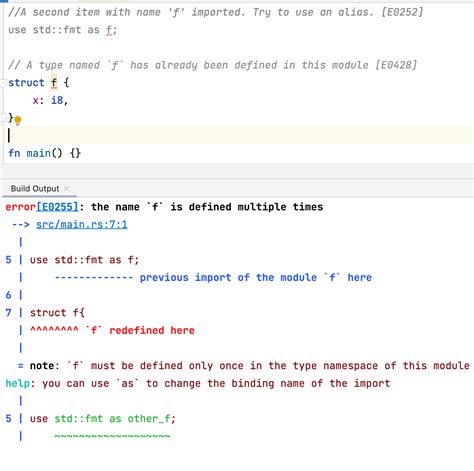 E0255 Detected As E0252 And E0428 · Issue 8156 · Intellij Rust