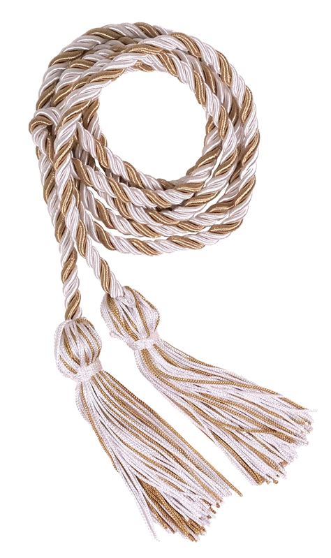 White And Antique Gold Two Color Graduation Honor Cord