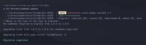 bug npx turbo codemod update complains about yarn command not found