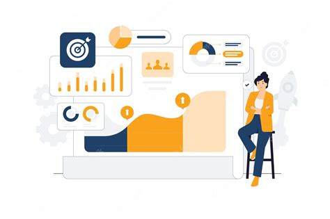 Premium Vector Statistical Analysis Business Finance Businesswoman