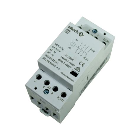 Modular Contactor 36mm 25a 230vac 4 X No Eltech