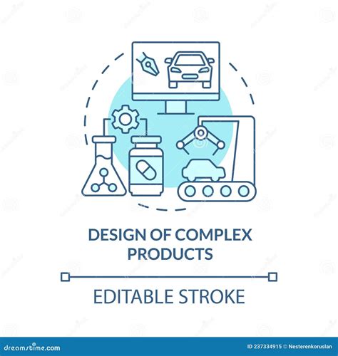 Complex Products Design Turquoise Concept Icon Stock Vector