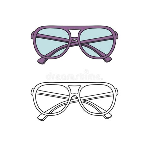 Vector Hand Drawn Outline Isolated Pair Of Glasses Stock Vector