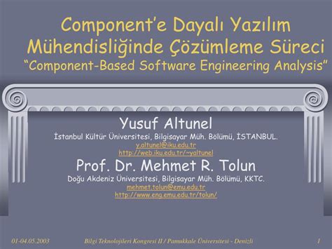 PPT Yusuf Altunel İstanbul Kültür Üniversitesi Bilgisayar Müh