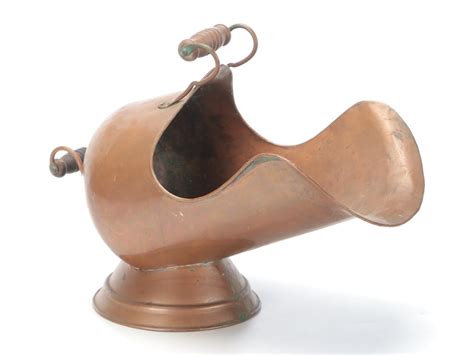 Copper Fireplace Coal Scuttle With Metal Ash Bucket Late 19th Early