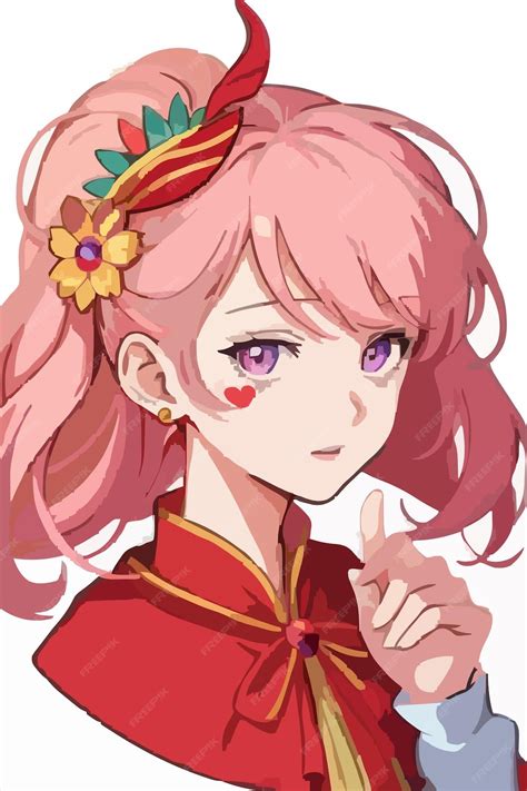 Premium Vector Anime Girl With A Heart On Her Head
