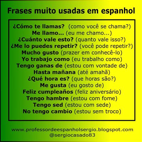 Frases Muito Usadas Em Espanhol Espanhol Aprenderespanhol