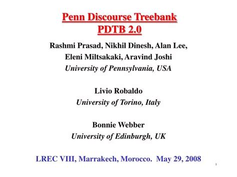 Ppt Penn Discourse Treebank Pdtb 20 Powerpoint Presentation Free