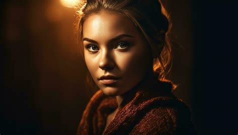 Beautiful Young Woman Exudes Confidence And Sensuality In Close Up