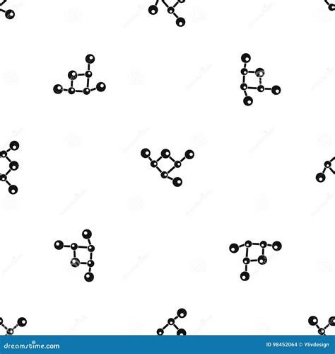 Molecule Structure Pattern Seamless Black Stock Vector Illustration