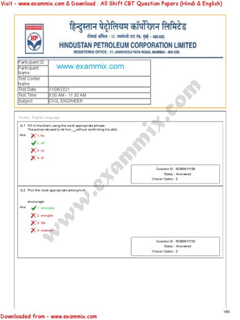 Hpcl Civil Engineer Question Paper 2021 Pdf Interest Investing