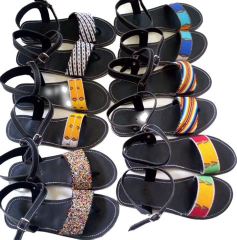 6pairs Of Masaai African Sandalsbeaded Leather Sandals T For Her B