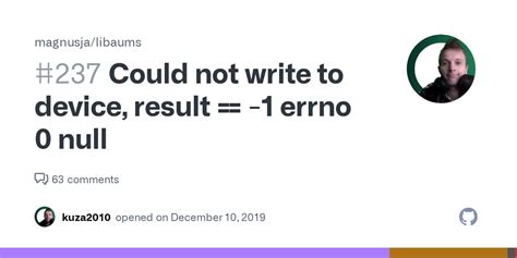 Could Not Write To Device Result Errno Null Issue Magnusja Libaums GitHub