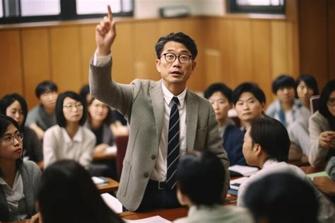 Premium Photo Asian University Professor Lectures To Classroom Full