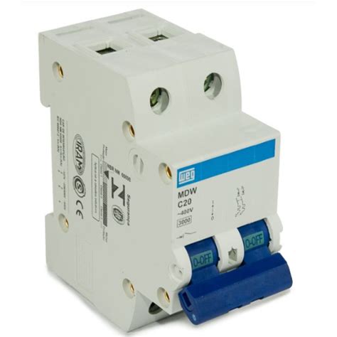 Disjuntor Bipolar 20A Weg Mini DIN MDW C20 5kA Curva C Shopee Brasil