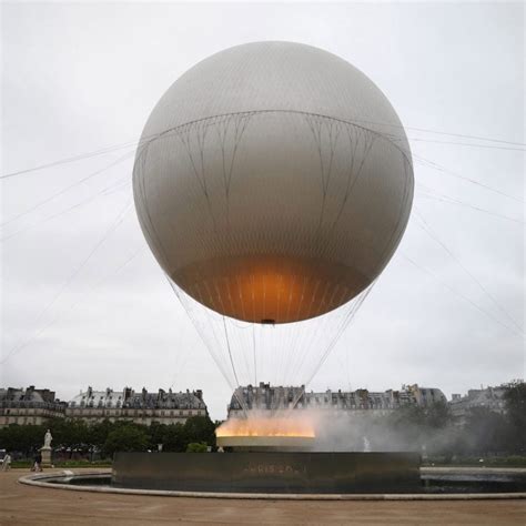 Mathieu Lehanneur Flying Cauldron Lit For Paris Olympics